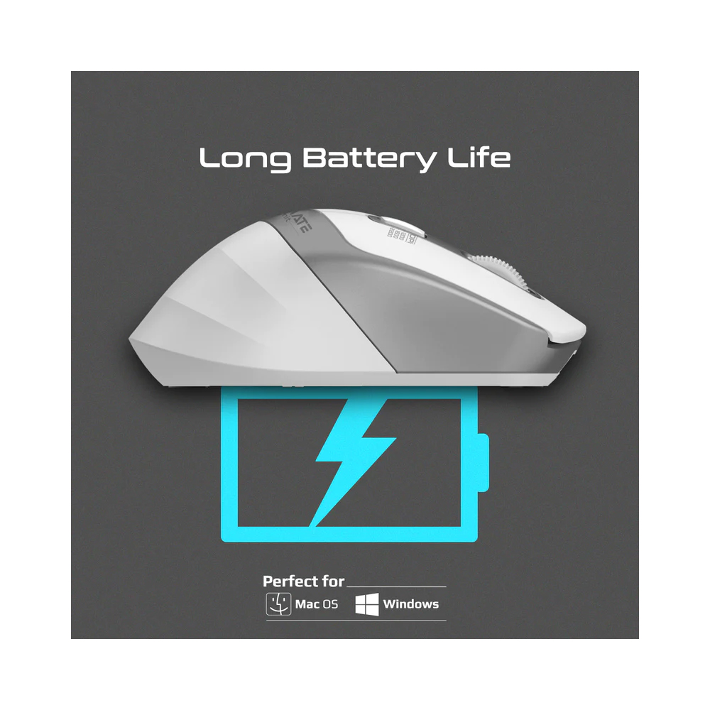 PROMATE Samit 2.4GHz Ergonomic 2200 DPI Silent Click Wireless Mouse - white